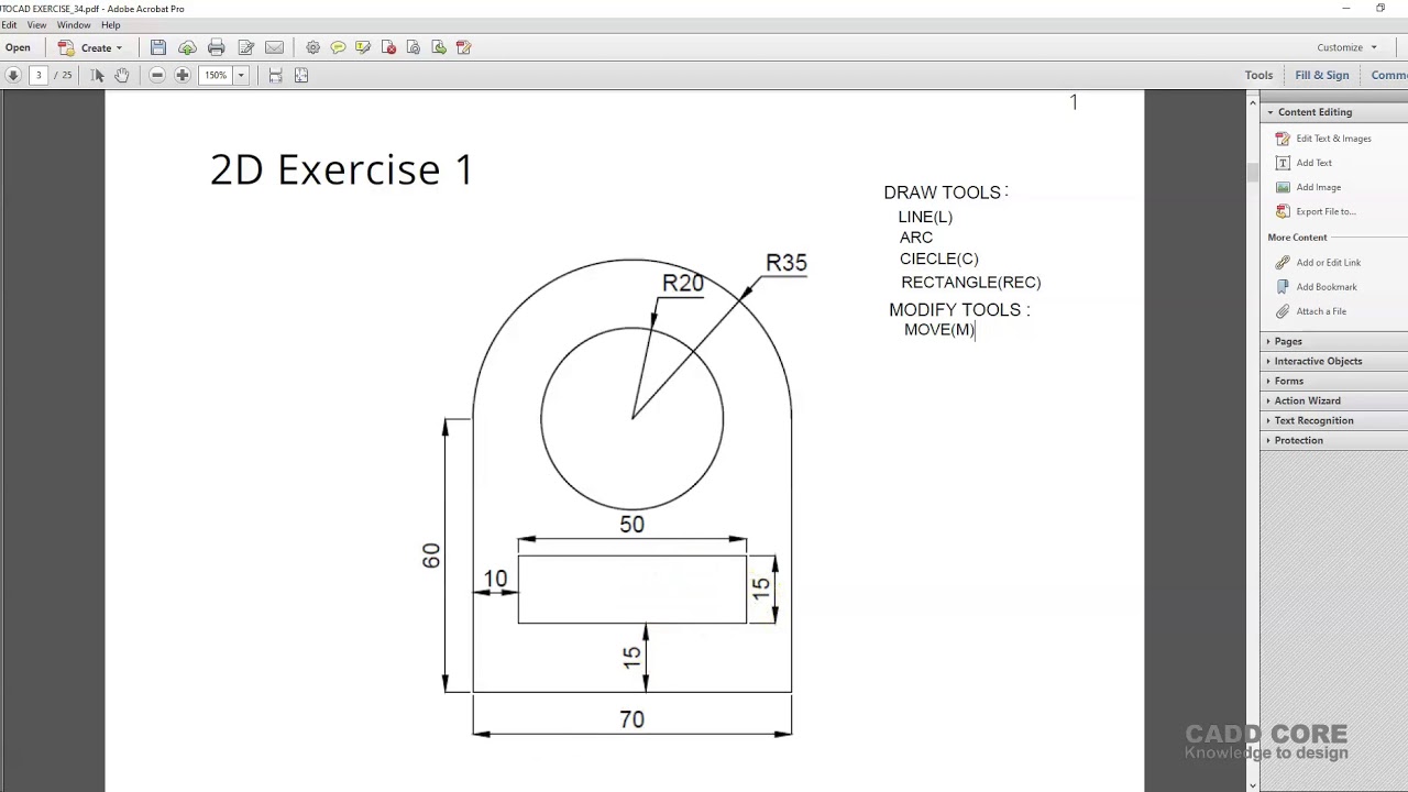 AutoCad 2D EXERCISE 01 - YouTube
