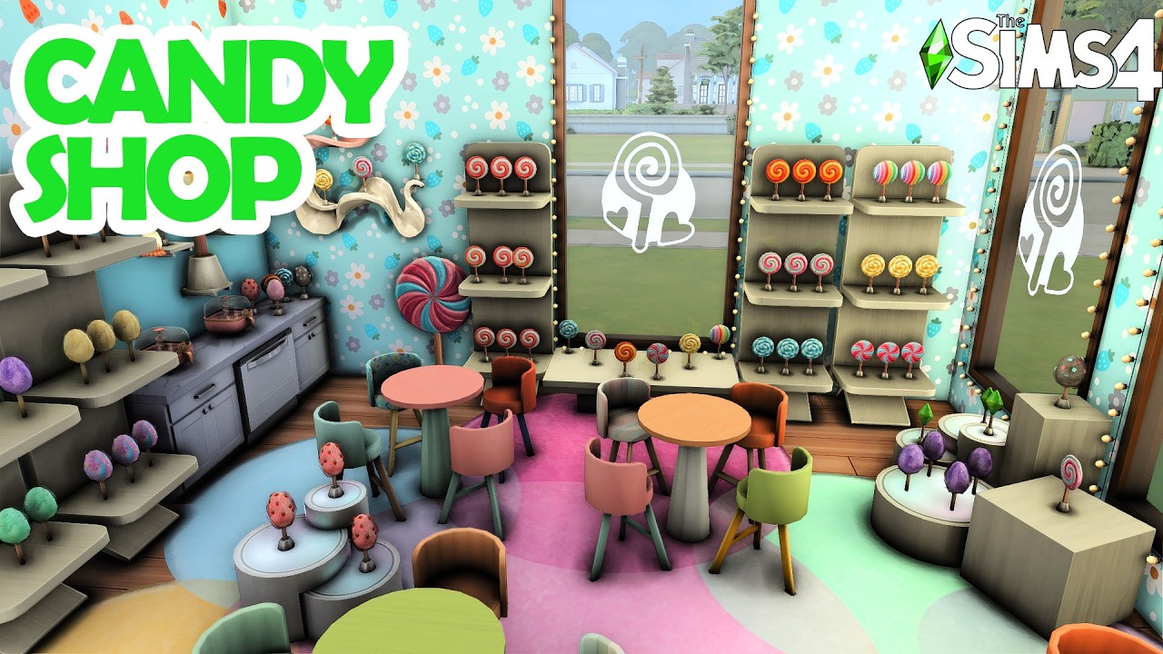 🍭🍭 Adorable Candy Shop - A Sims 4 Build with No CC!! 🍭🍭 - YouTube