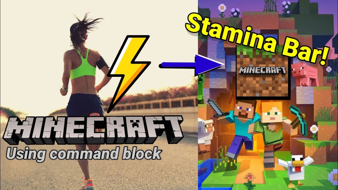 How to make a Stamina Bar in Minecraft Bedrock using command - YouTube