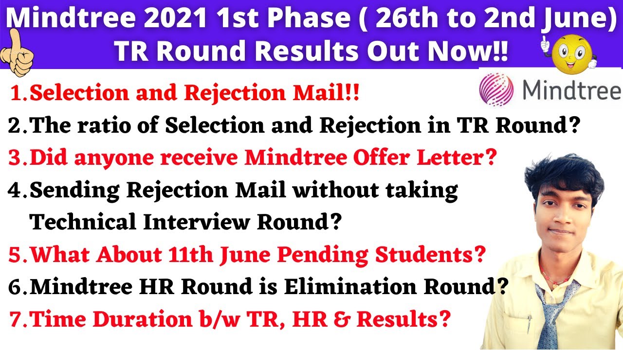 🔴Update, Mindtree 2021 First Phase Technical Interview Results Out Now ...