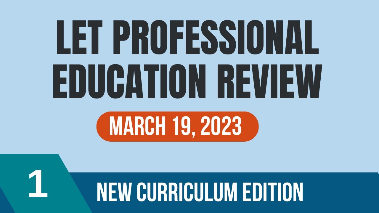 MARCH 19, 2023 LET REVIEW [Prof Ed] Round 1 - YouTube