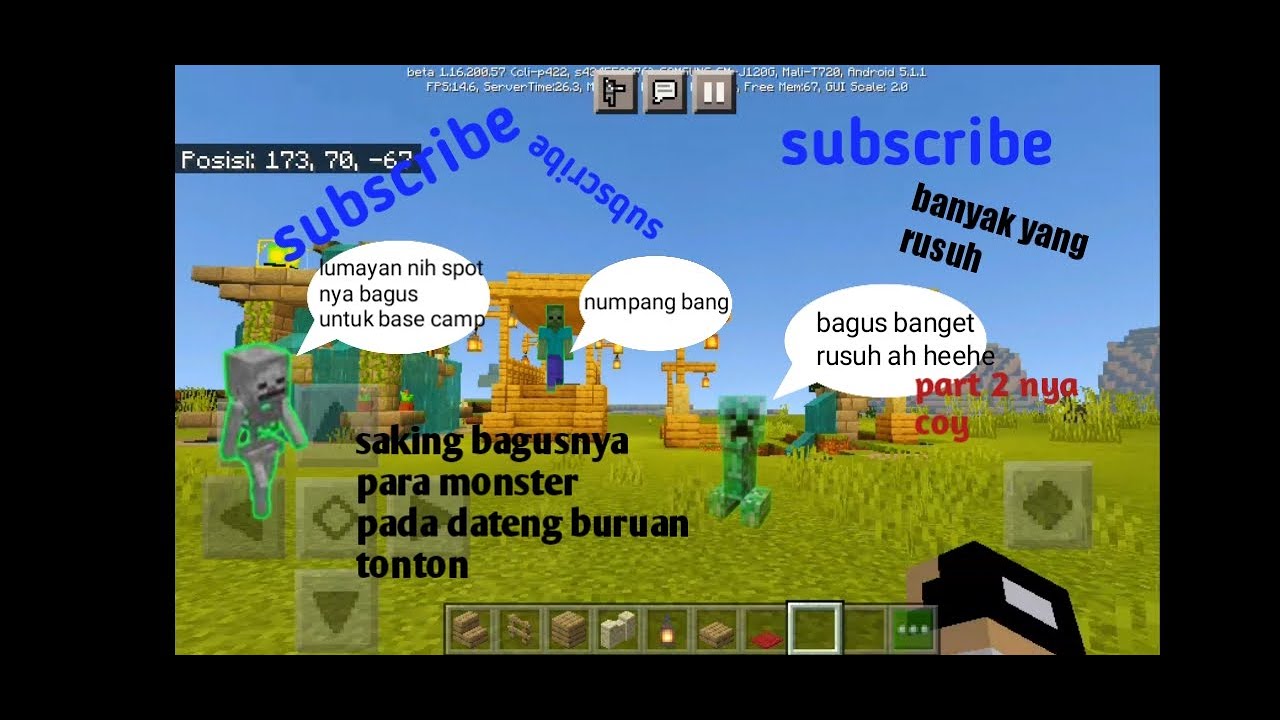 cara membuat taman di minecraft part 2 - YouTube