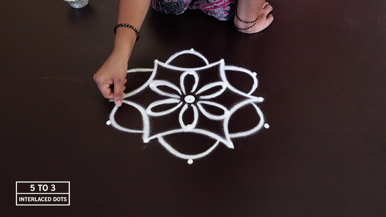 Easy And Simple Dots Rangoli Design - YouTube