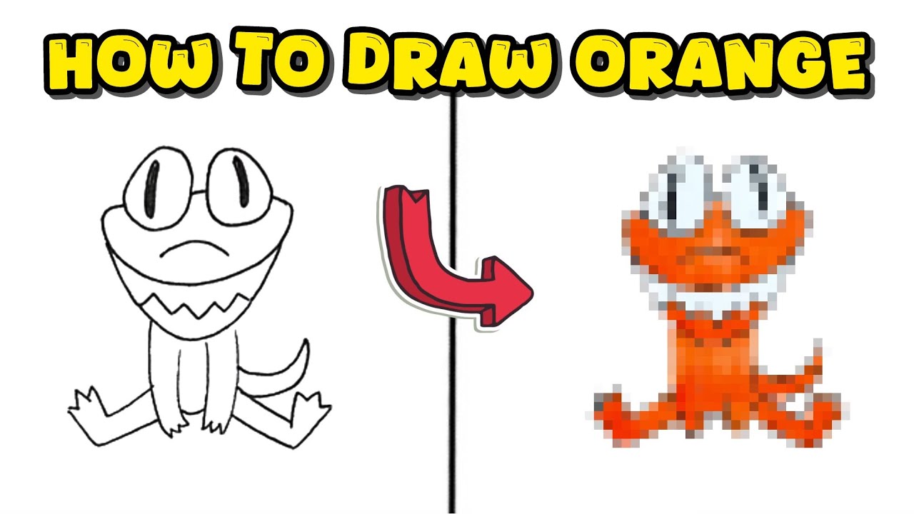 How to Draw Orange from Rainbow Friends – Easy Game Character Tutorial ...