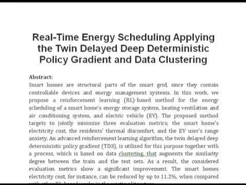 Real Time Energy Scheduling Applying the Twin Delayed Deep ...