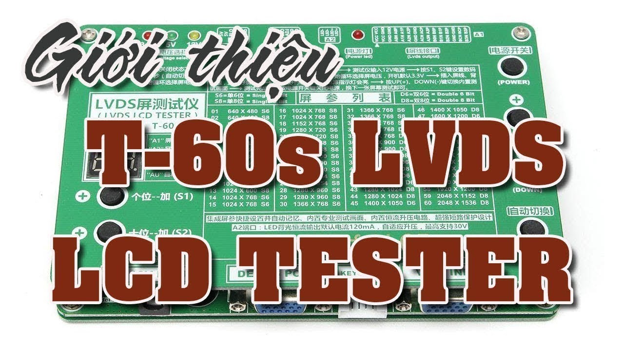 T-60s LVDS LCD Tester - Bộ test panel LCD đa năng - YouTube