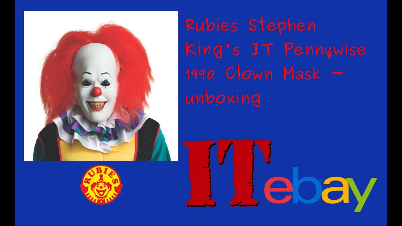 Rubies Stephen King's IT Pennywise 1990 Clown Mask - unboxing - YouTube