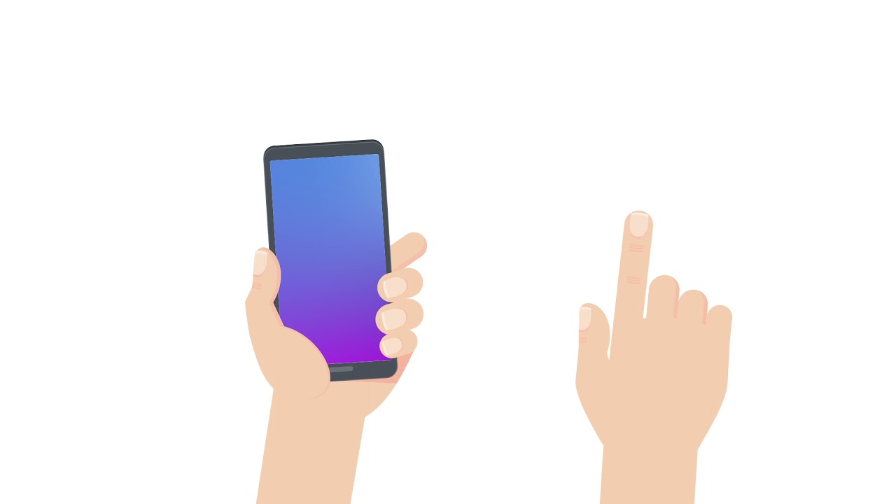 Hands With Phone Animation. 2d flat illustration. - YouTube