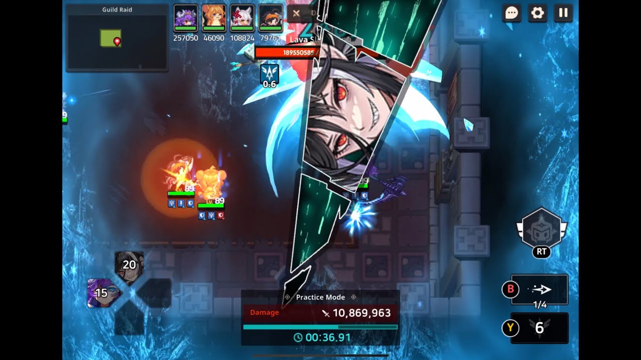 가디언 테일즈 길드 레이드 - 용암 슬라임 LV89 / Guardian Tales Guild Raid - Lava slime ...