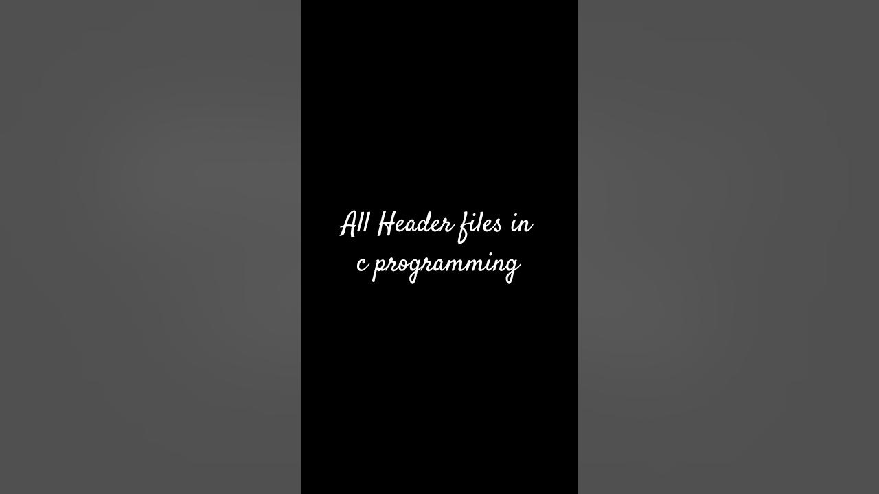 All Header files in c programming #coder #coding - YouTube