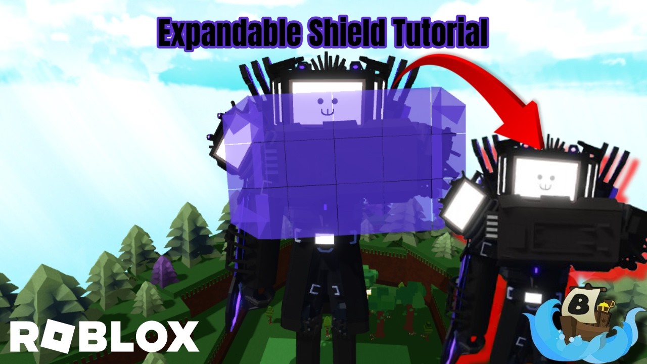Expandable Shield Tutorial Babft (Build A Boat For Treasure) Skibidi ...