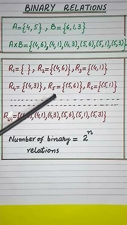 How to find binary relations | Sets and functions | Maths done #shorts ...
