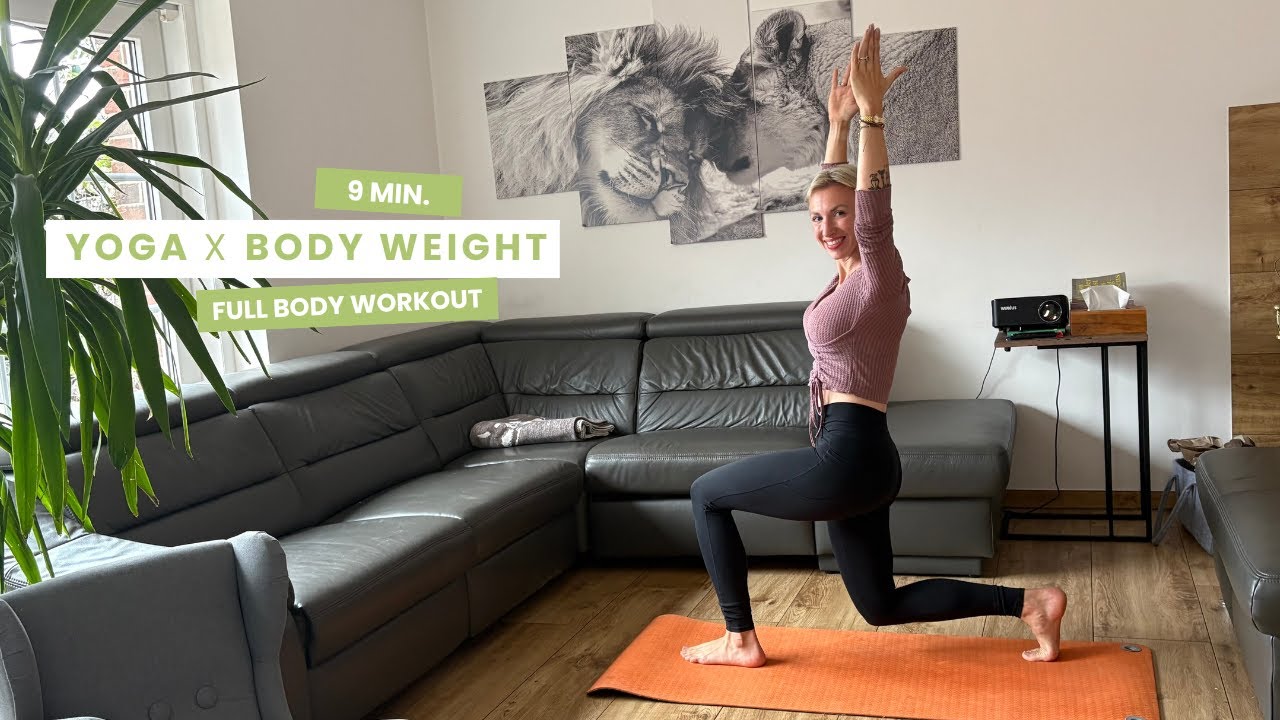YOGA x BODY WEIGHT - Full body workout - 9 Min. - YouTube