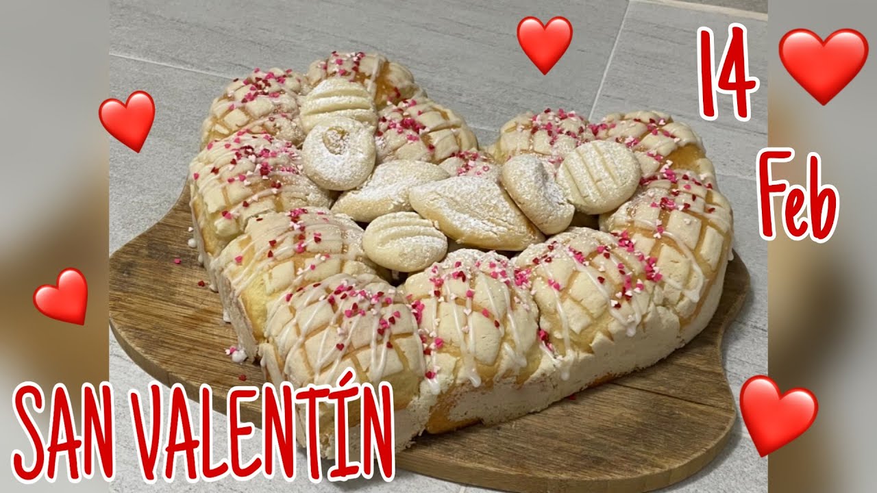 Como hacer una ROSCA-CONCHA EN FORMA DE CORAZÓN - YouTube