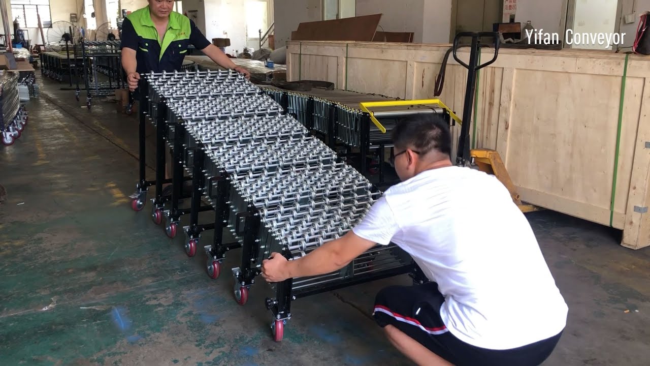 Expandable Gravity Skate Wheel Conveyor for loading unloading cartons ...