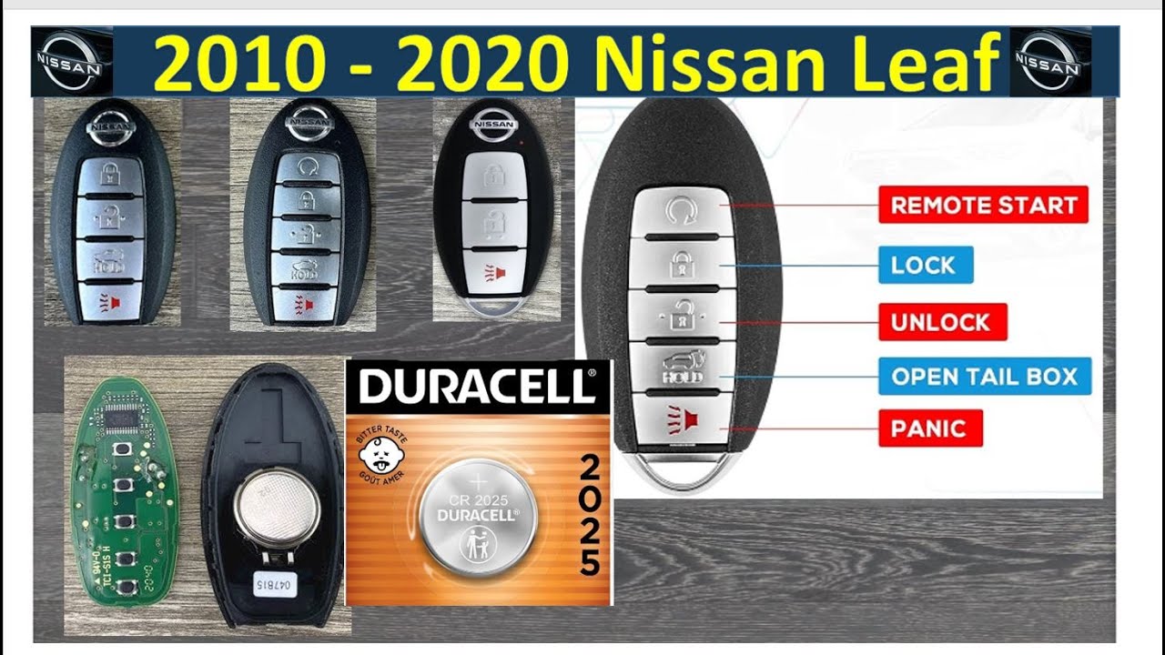 2010 - 2020 Nissan Leaf Key Fob Battery Replacement - YouTube