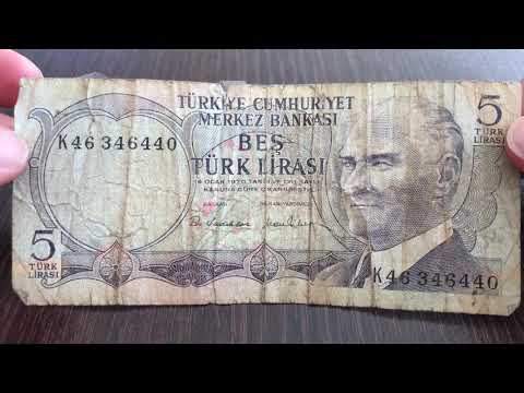1976 Basım Kağıt 5 Lira Banknot | 6. Emisyon 2. Tertip - YouTube