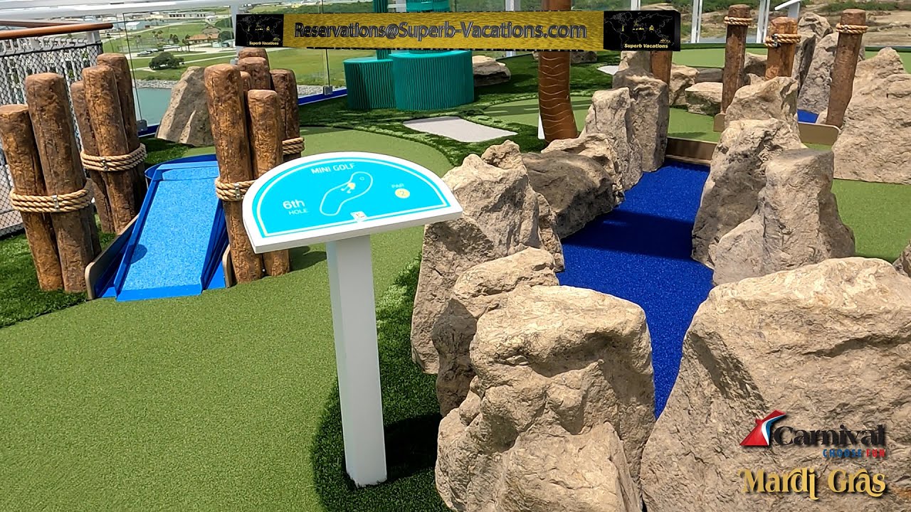 Carnival Mardi Gras mini golf course video tour - YouTube