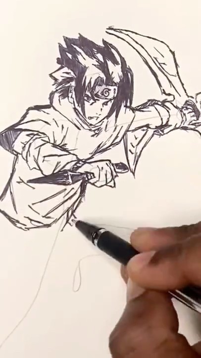 Sasuke Uchha (Stickman drawing ) 😱#shorts #anime #drawing - YouTube