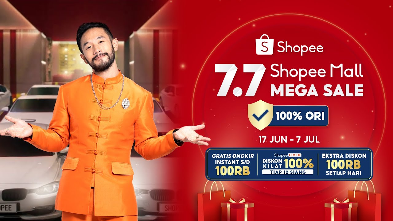7.7 Shopee Mall Mega Sale 100% ORI | 17 Juni - 7 Juli - YouTube