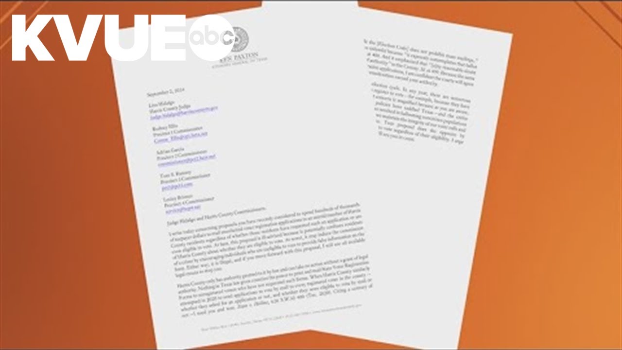 Texas AG Ken Paxton sends letter to Bexar, Harris counties on voter ...
