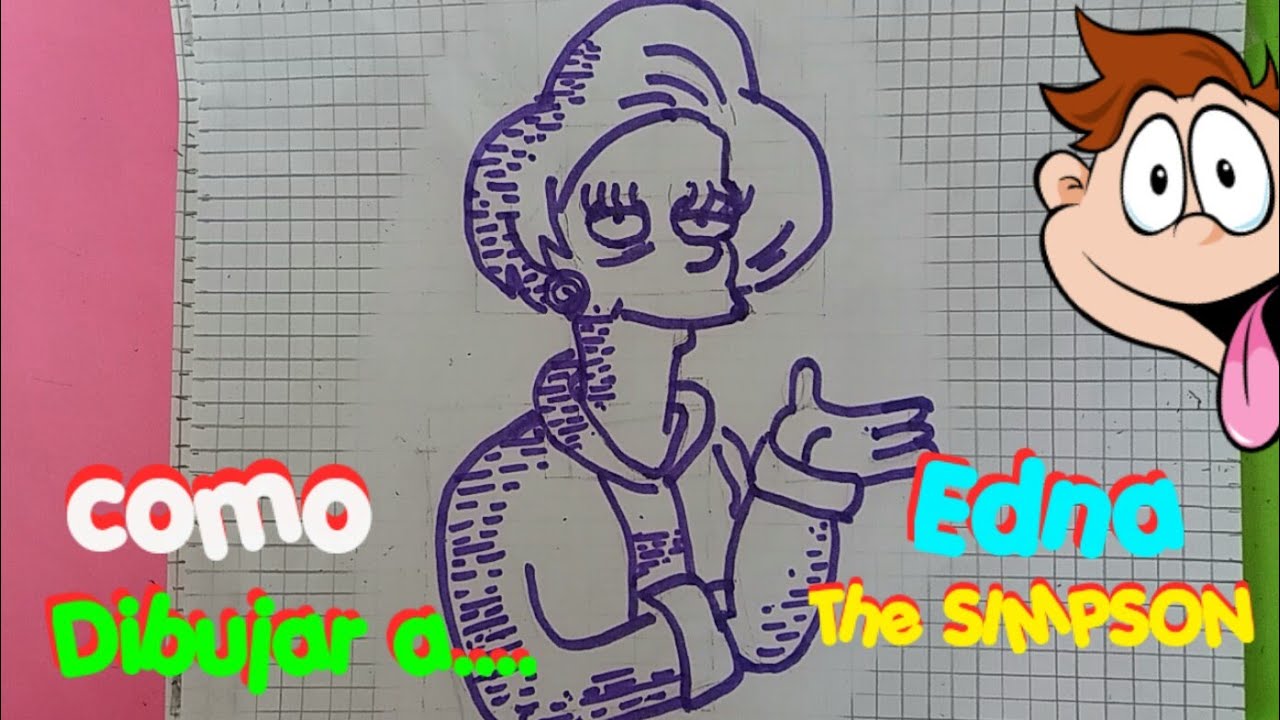 como dibujar a Edna la de los simpson / how to draw Edna the simpson ...