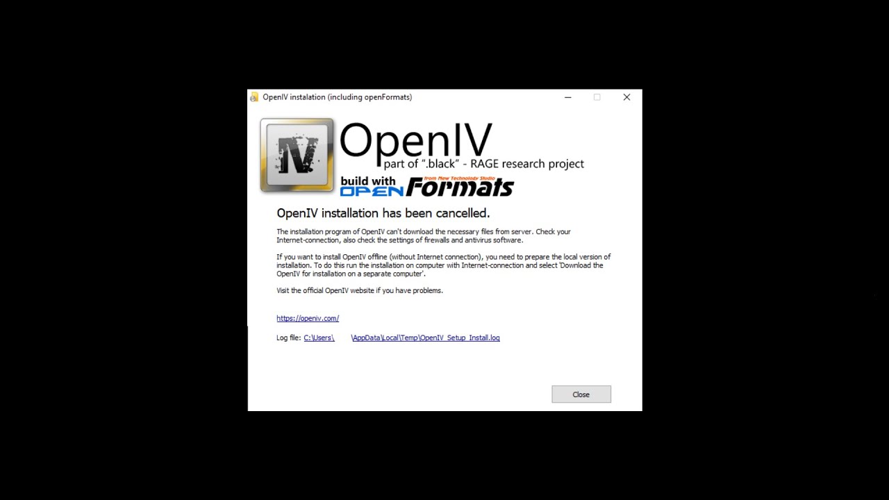 OPENIV installation has been cancelled 10SEC FIX 2024 NEW - YouTube