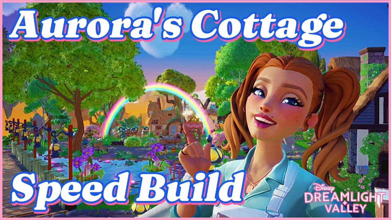Aurora's Cottage Speed Build | Peaceful Meadow | Dreamlight Valley - YouTube