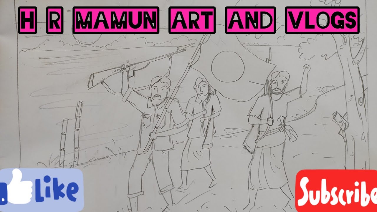 How to draw Liberation War victory cheers@hrmamunarartandvlogs - YouTube