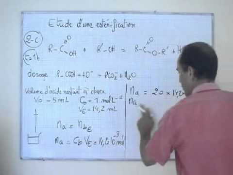 cours TS / chimie / calcul du nombre de mole d'ester produite à l ...