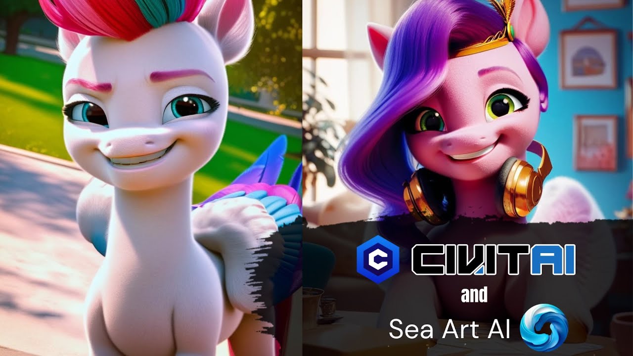 MLP G5 CivitAI and Sea Art AI The Royal Sisters of Zephyr Heights - YouTube