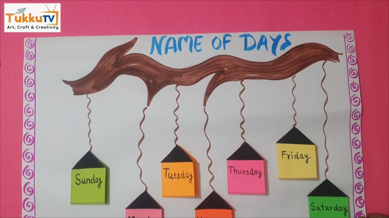 Days Of The Week TLM | English TLM | Days Of The Week Project Work ...