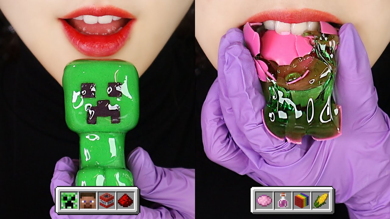 MINECRAFT FOOD IN REAL LIFE, SUGAR FONDANT TANGHULU EATING SOUND ASMR 💣 ...