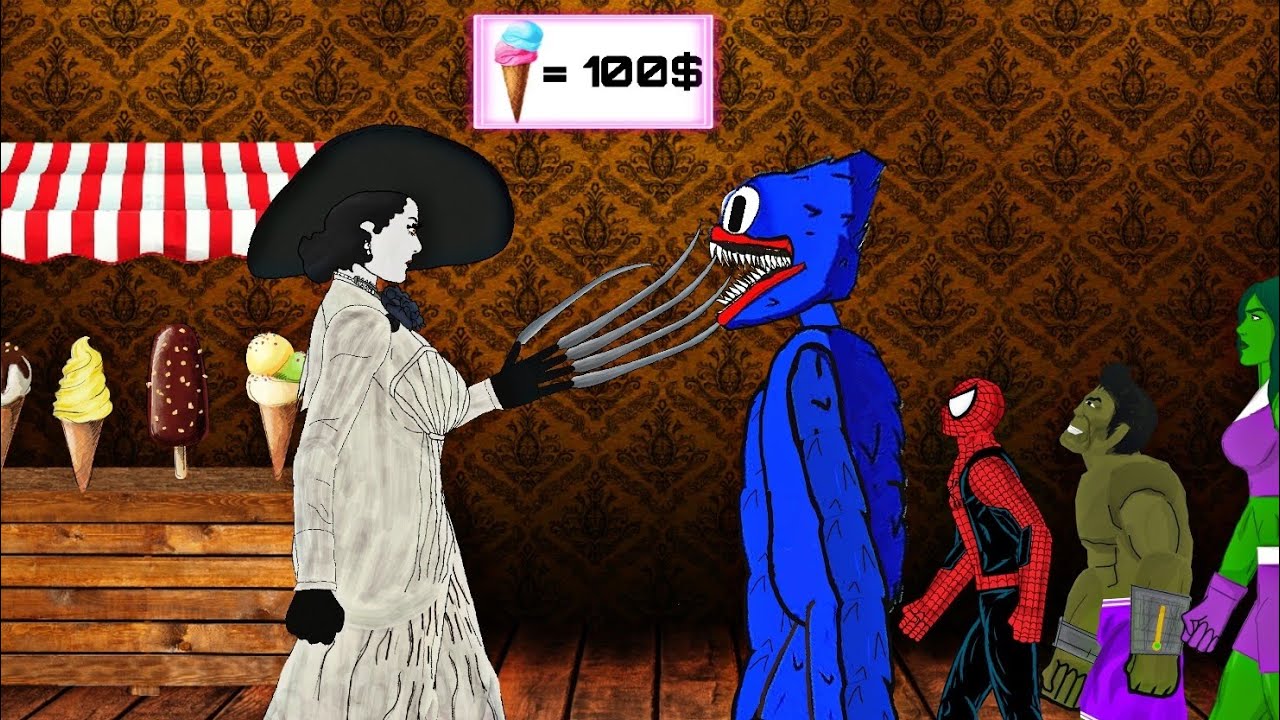 Lady Dimitrescu vs Huggy Wuggy, Spiderman, Hulk ( Pappy playtime ...