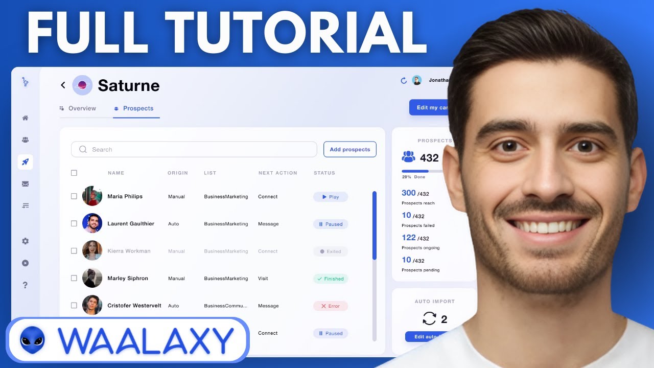 How To Use Waalaxy For LinkedIn Automation - Step by Step - YouTube