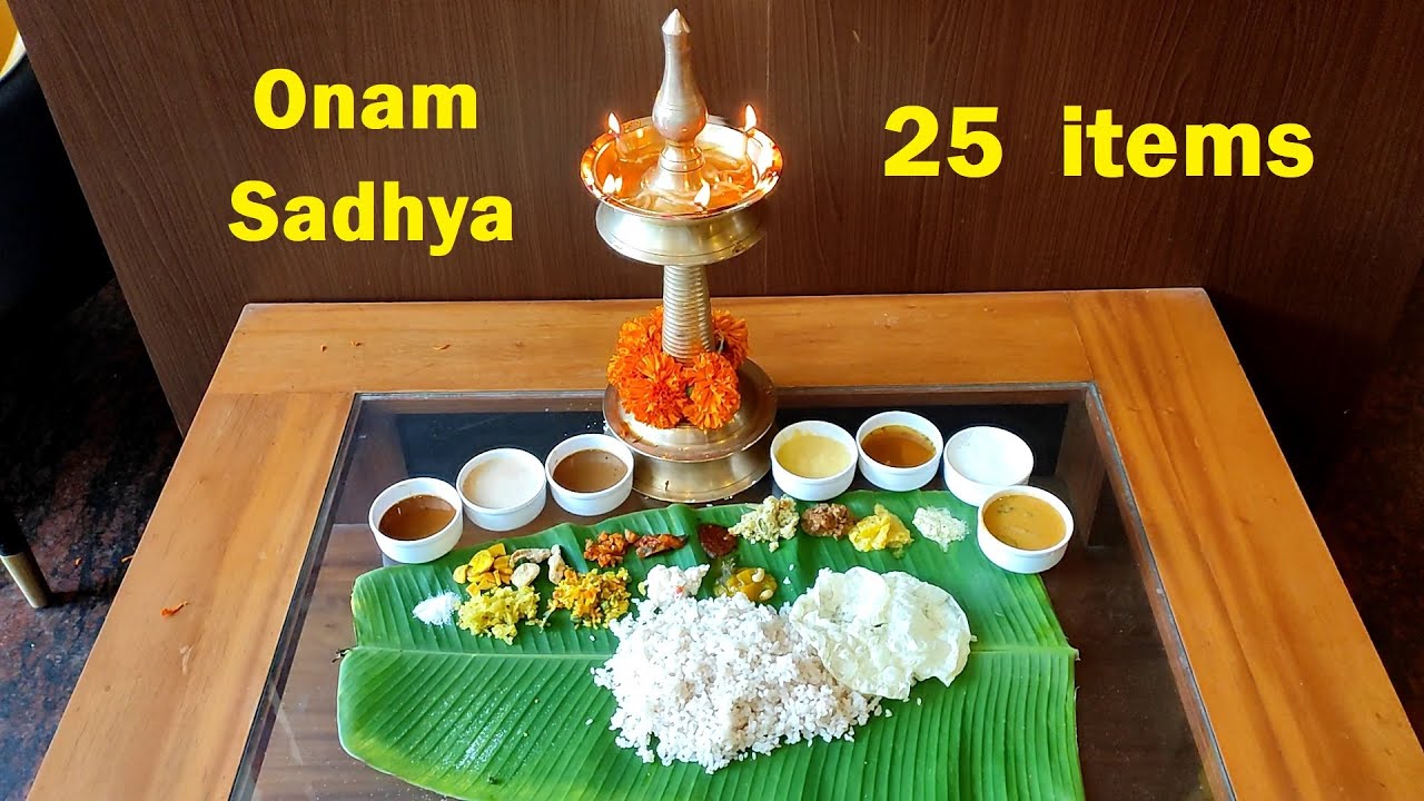25 items - Onam Sadhya in Bengaluru | Kerala Festival Food - YouTube