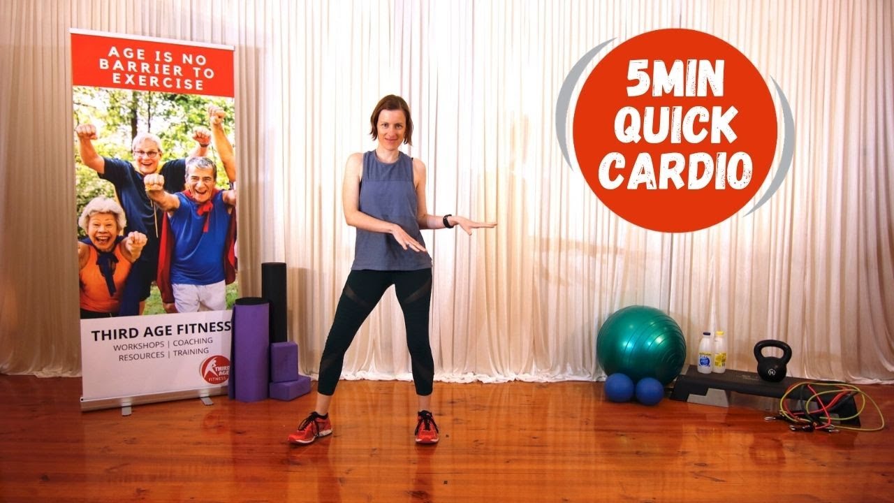 5min Cardio Aerobics Warm-Up Exercise for Older Adults & Seniors (low ...