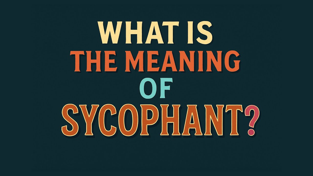 What is the meaning of Sycophant? - YouTube