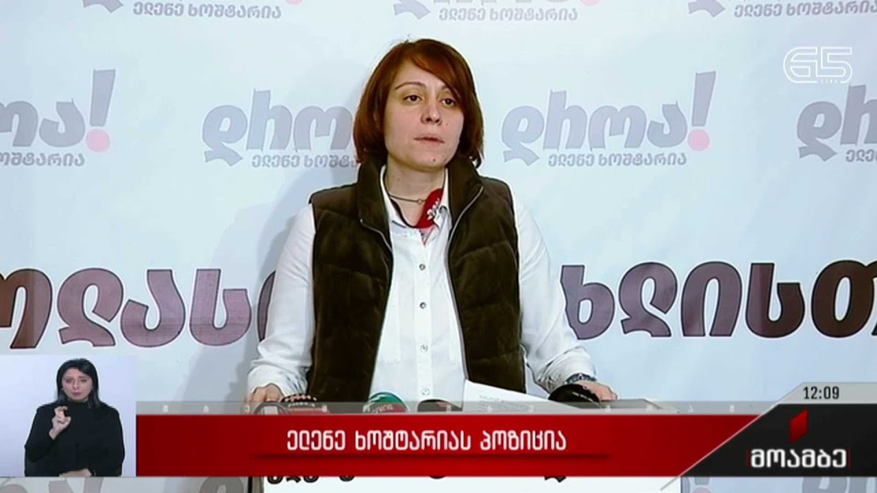 ელენე ხოშტარიას პოზიცია Youtube