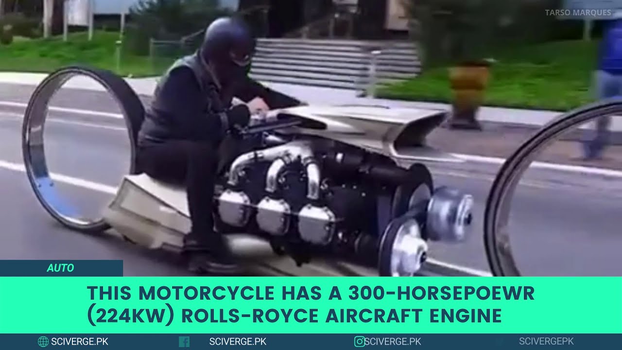 300-horsepower Rolls-Royce Aircraft Engine in a Motorbike - YouTube