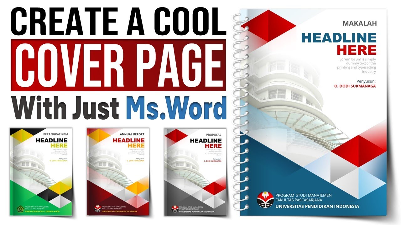 How to Create a Cool Cover Page Design Using Only Ms Word - YouTube