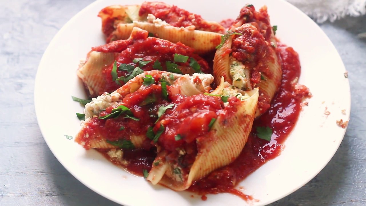 Vegan Stuffed Shells Florentine - YouTube