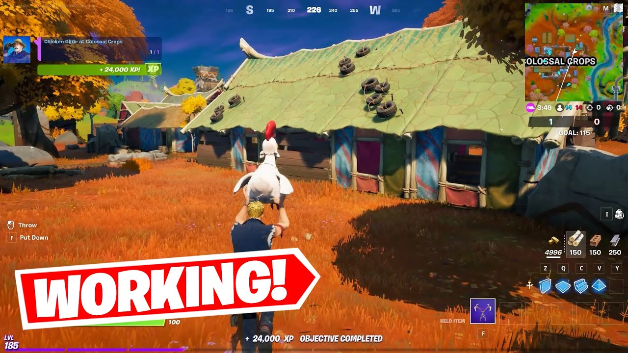 Chicken Glide at Colossal Crops | Fortnite Chapter 2 Season 6 Challenge ...