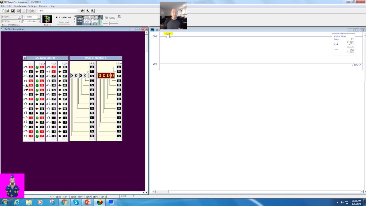 Masked Move instruction in LogixPro Simulation - YouTube