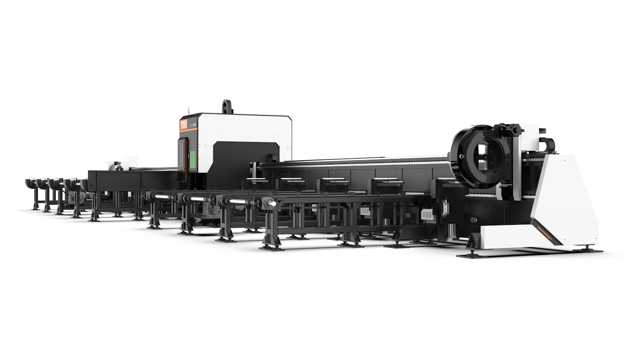 three chuck tube laser cutting machine heavy tube cutting machine - YouTube