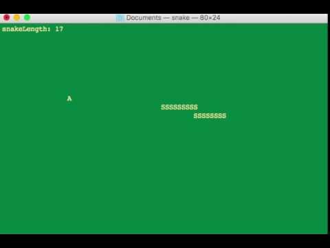 Classic snake game written in C using ncurses library - YouTube