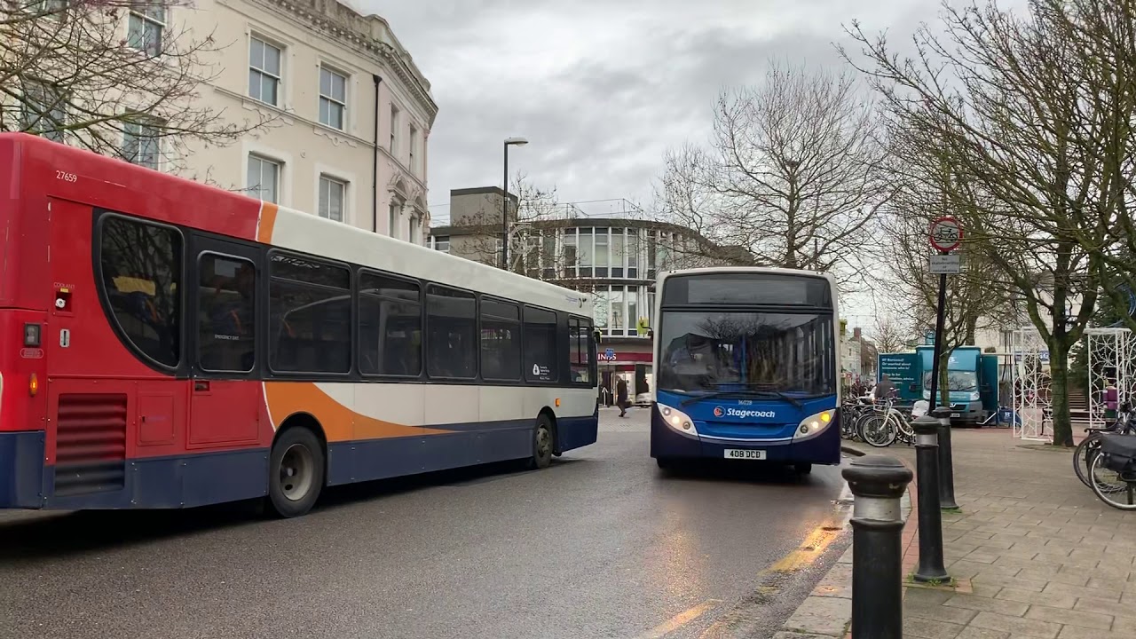 Stagecoach Bus Route 9 Arriving Into Worthing Town Centre - YouTube
