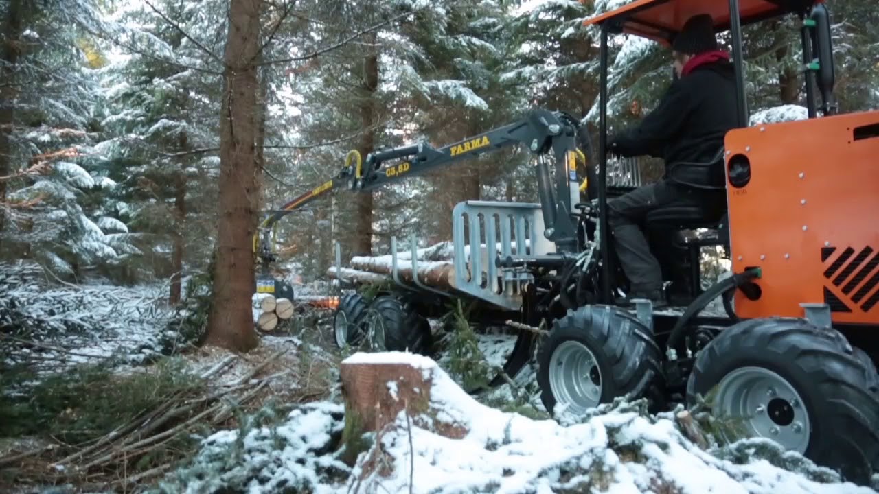 DIY Forestry In Finland - Logbullet Forwarding After Chainsaw - YouTube