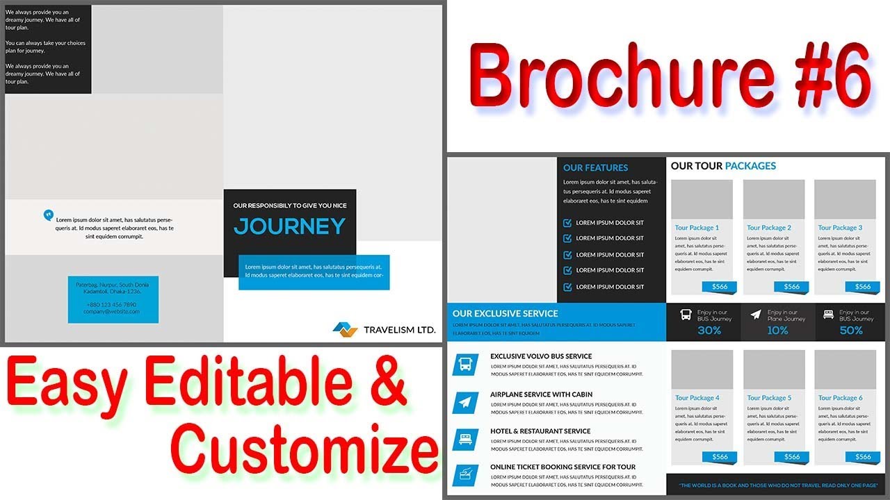 How to Make Brochure in Photoshop | Brochure 06 | Very Easy Editable ...