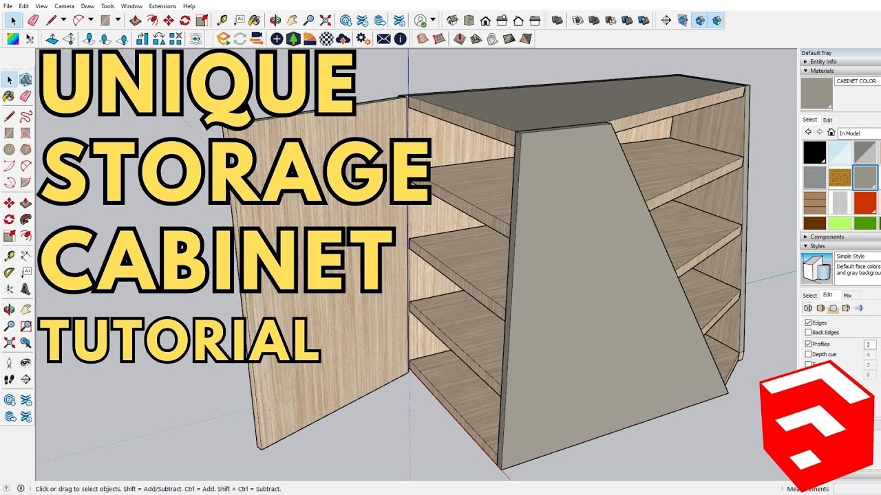 SKETCHUP BEGINNER | HOW TO MAKE UNIQUE STORAGE CABINET - YouTube